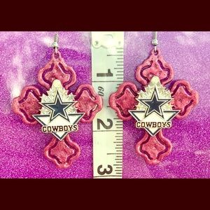 Cherance | Jewelry | Mauve Cutout Cross Dallas Cowboy Stars Earrings ...